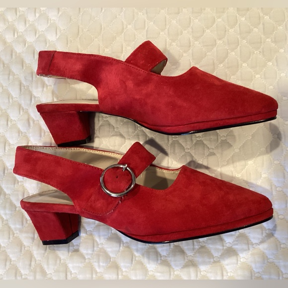Chinese Laundry | Shoes | Vintage Chinese Laundry Pointed Toe Red Suede ...
